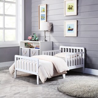 Solid wood Toddler Bed with Guardrails - Bed Bath & Beyond - 36912531