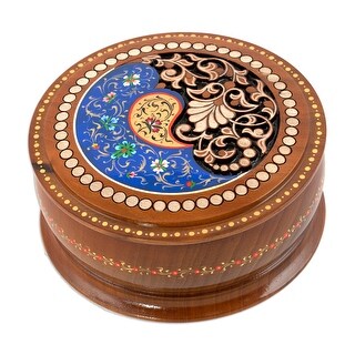 Novica Handmade Blue Paisley Glory Wood Jewelry Box - Bed Bath & Beyond ...