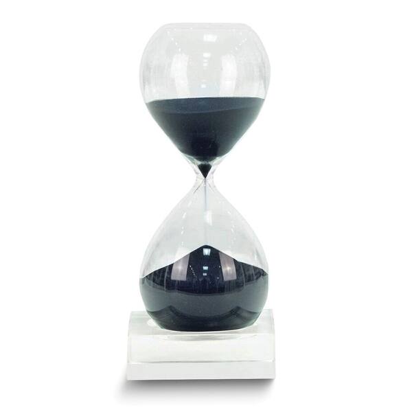 Curata Navy Sand Hand-Blown Glass 30-Minute Hourglass with Stand - Bed ...