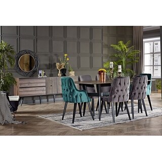 Bella Modern Dining Room Table And 6 Dining Room Chairs Set - Bed Bath ...