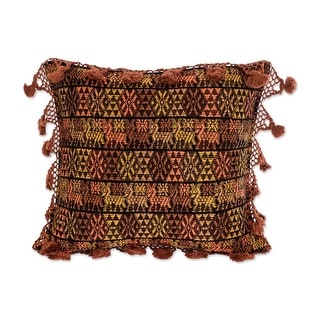 Novica Handmade Coban Culture In Orange Cotton Cushion Cover - Bed Bath ...