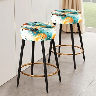 Enchanted Geometric Teal And Orange Print Storm - Upholstered Geometric ...