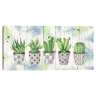 Potted Succulents on Wood Canvas Art Print - Bed Bath & Beyond - 38918505