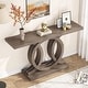 55 inches Console Table with Geometric Base - Bed Bath & Beyond - 37198244