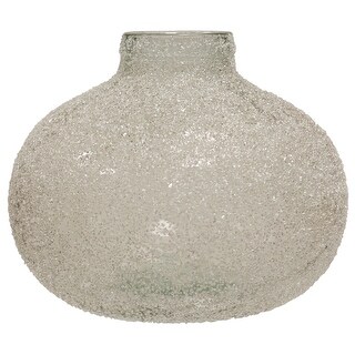 Translucent Crackle Glass Clear Round Wide Vase - Bed Bath & Beyond ...