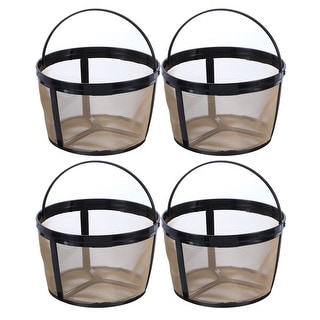 4Pcs Coffee Filter Basket, Filter Replacement with Mesh Bottom, Gold ...