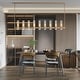 KAYLA Brass Kitchen Island Lighting- 16-Light Linear Chandelier - Bed ...