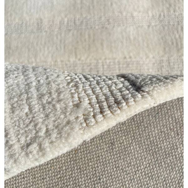 10x13 Ivory Light Cream Waves Stripes Geometric Abstract Soft Pile Boho ...