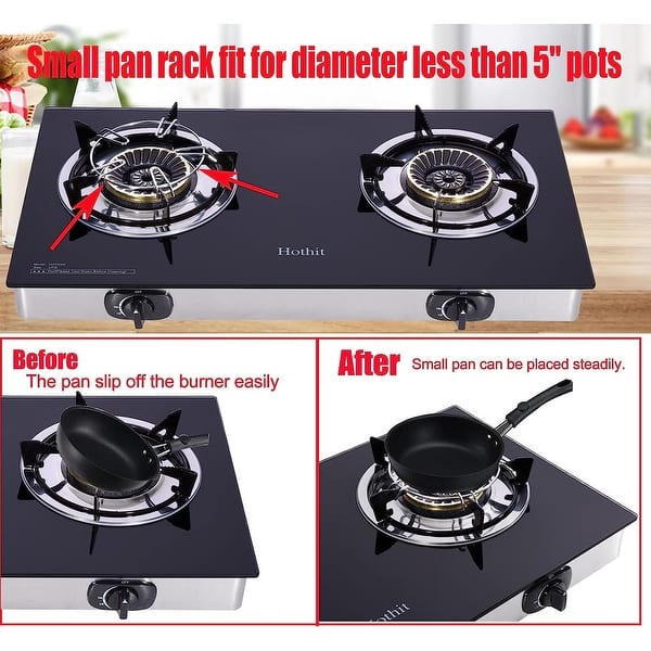 28.5 in. 2 Burners Portable Gas Cooktop in Stainless Steel with ...