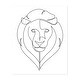 Lion One Line Line Drawings Animals Minimal Nature Art Print/Poster ...
