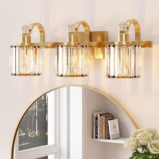 Crystal Gold Bathroom Vanity Light Over Mirror - Bed Bath & Beyond ...