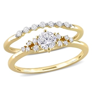 Miadora 5/8ct TDW Diamond Bridal Ring Set in 10k Yellow Gold - Bed Bath ...