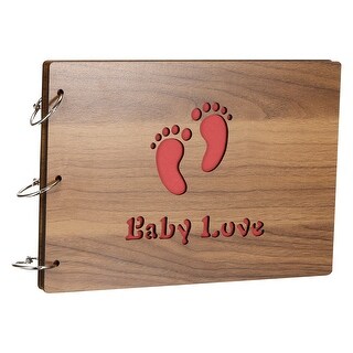 Wooden Scrapbook Album, 10 " Foot Shape Photo Album,with 15 Black Pages ...