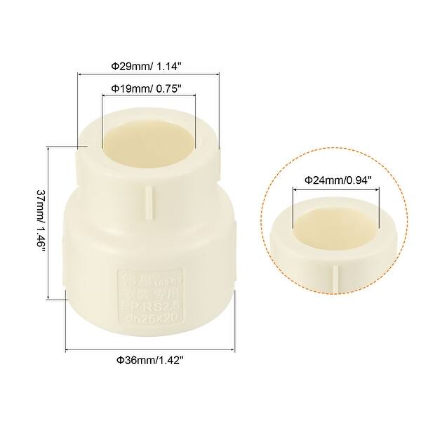 2Pcs Reducing Coupling 19mm to 24mm Increaser Schedule DWV Pipe Fitting ...