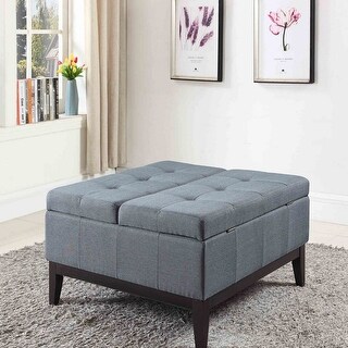 18 Inch Tall Dual Lift Coffee Table Square Ottomans with Storage - Bed ...