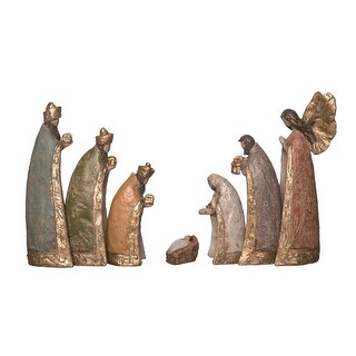 Set of 7 Rustic Bronze Nativity Scene Christmas Figurine 6" - Bed Bath ...