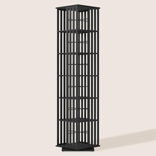 Rotating Bamboo CD/DVD Shelf - 6-Tier Compact Media Storage, Space ...