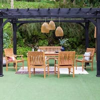 Cambridge Casual Leon 6-Piece Teak Patio Extendable Dining Set - On ...