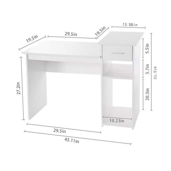 PC Study Table 43 Inch Computer Desk CPU Storage Simple Design Shelves ...