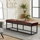 Alicia Traditional 60" W Genuine Leather Button-tufted Bench with Easy ...