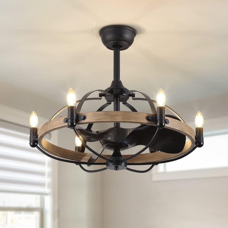 Chrome/ Crystal 4-light Chandelier/ Ceiling Fan with Remote - On Sale ...