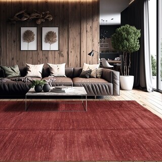 Hand Knotted Michaelian & Kohlberg Rust Tibetan Wool Modern Area Rug ...