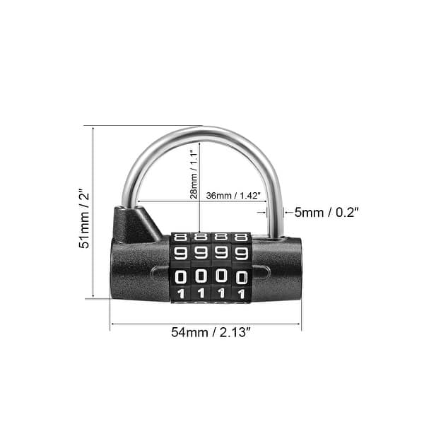 4-Digit Combination Padlock 2-inch Resettable Lock for Gate Locker ...