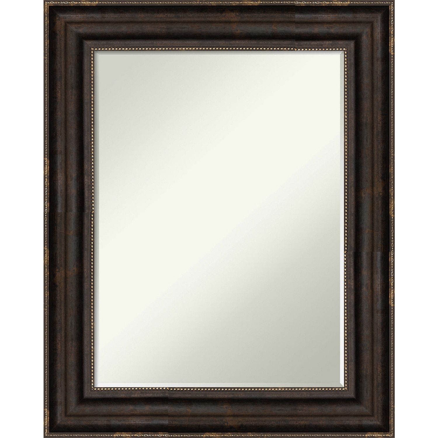 Petite Bevel Bathroom Wall Mirror - Elegant Brushed Bronze Frame - 23 x ...