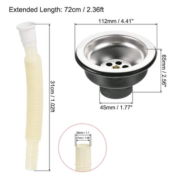 Sink Stopper Wash Basin Plug Drain Assembly Filter Strainer w 12" Pipe ...