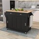 Kitchen Trolley with Rubberwood Deciduous Worktop, Kitchen Island on 4 ...