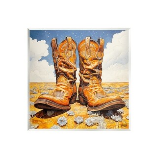 Stupell Cowboy Boots Cloudy Landscape Wall Plaque Art Design by RB ...