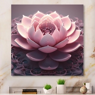 Designart "Tender Blossoming Pink Lotus Flower I" Lotus Canvas Art ...