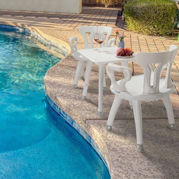 2 Pieces White HDPE Chairs Indoor or Outdoor Use - Bed Bath & Beyond ...