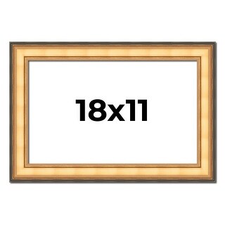 18x11 Frame Gold Plein Aire Solid Wood Picture Frame Width 2 Inches ...