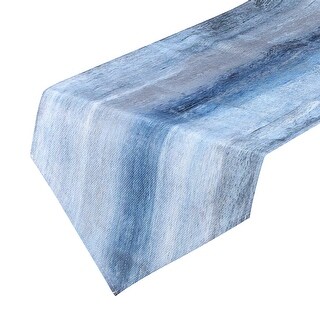 Table Runner 72" x 13", Blue Modern Art Burlap Table Runners, Blue ...