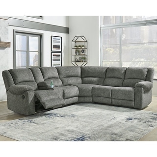 Signature Design by Ashley Goalie Pewter 6-Piece Reclining Sectional ...