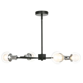 Light Society Cellini 4-Light Chandelier - Black/Clear - Bed Bath ...