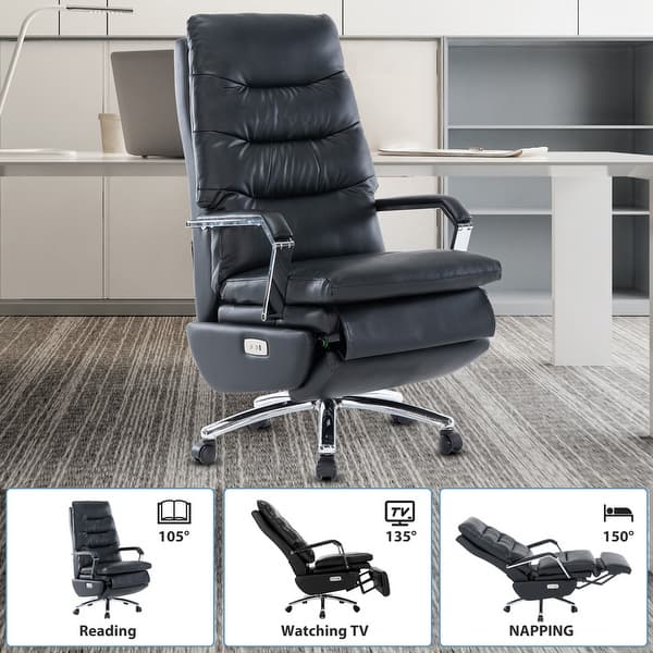 Electric Power Office Chair, Reclining Chair with Footrest, with Auto ...