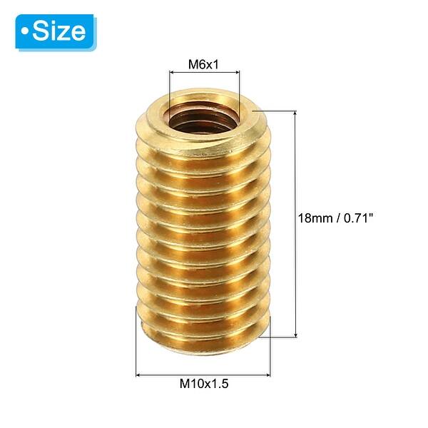 10pcs Brass Threaded Repair Insert Nut Reducing Nut, 18mm - Gold Tone ...