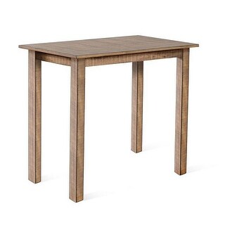 Rena Counter Table, 48 Inch Rectangular Beige Pebble Mahogany Wood ...