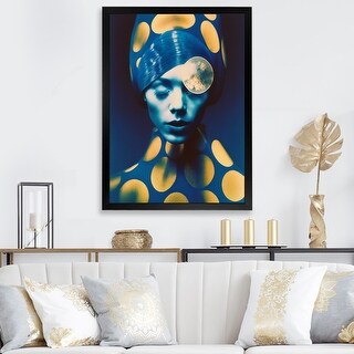 Designart "Avant Garde Model In Gold And Retro Blue XIV" Fashion Woman ...