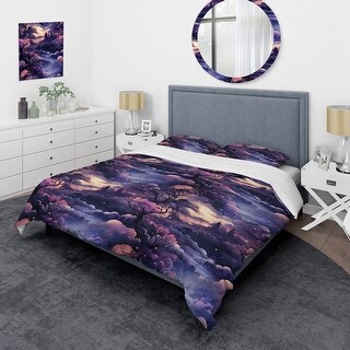 Designart "Dusky Dreamscapes Moody Patterns" Cottage Bed Cover Set With ...