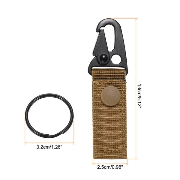 Belt Keeper Key Ring, Nylon Webbing Strap Hanging Gear Buckle, khaki 4pcs - Black - Bed Bath ...