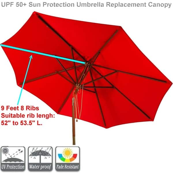 Sunbrella Fabric Umbrella Replacement Canopy Only for 9 feet 8 Ribs ...