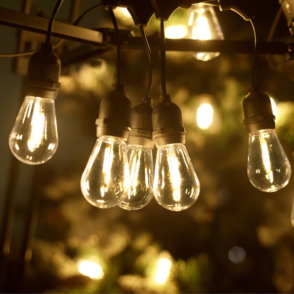 LED Outdoor String Lights, 51Ft Edison Yellow Lights for Garden/Party ...