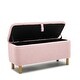 Pink Storage Bench Boucle Fabric Upholstered Ottoman Indoor Entryway ...