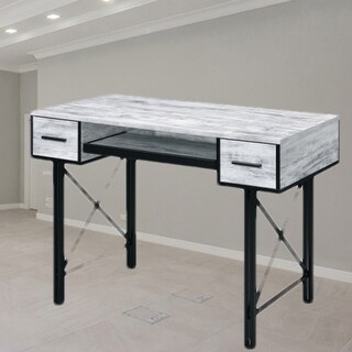 Rectangular Computer Desk with Ample Workspace, Keyboard Tray, and ...