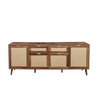Elegant Coffee Finish Storage Media Console for TVs up to 70 - Bed Bath ...