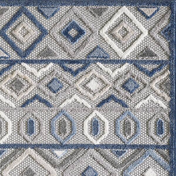 blue aztec pattern rug