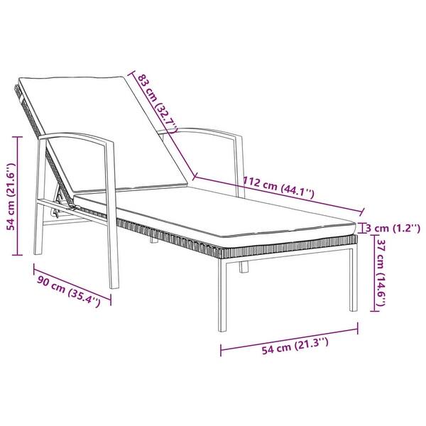 Sun Lounger, Patio Sun Rattan Lounge Chair with Cushion for Outdoor ...